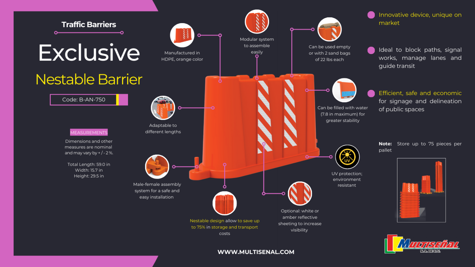 Plastic Construction Barriers - Multisenal